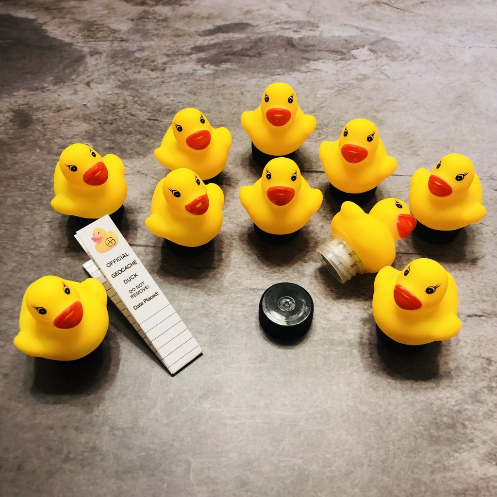 Magnetic Micro Rubber Ducky Geocaching Containers | Geocache Hides